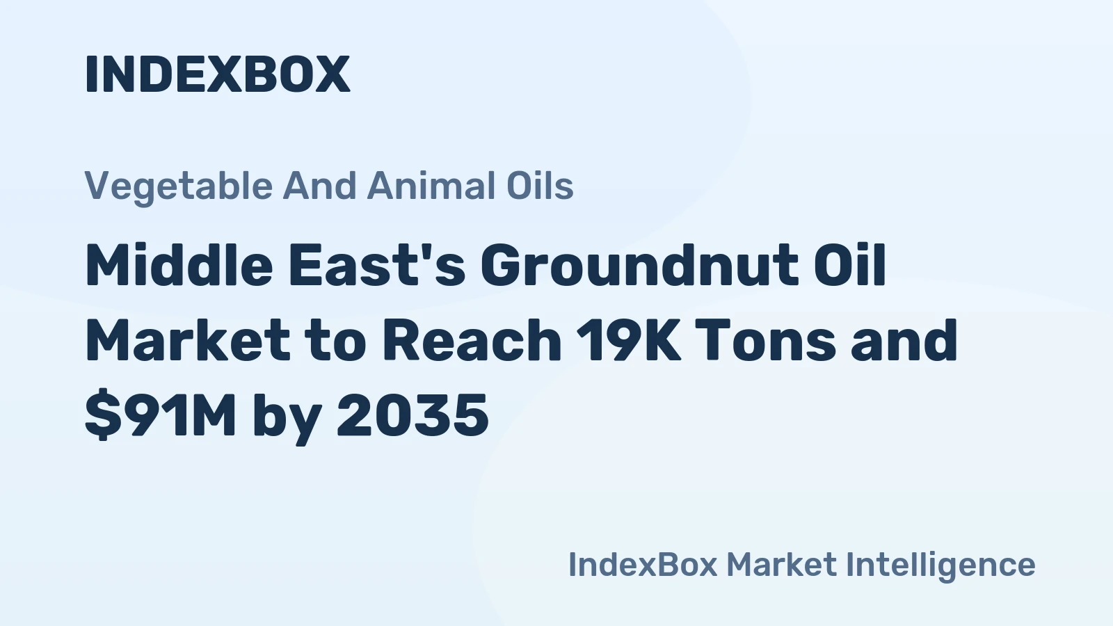 Middle East's Groundnut Oil Market to Reach 19K Tons and $91M by 2035