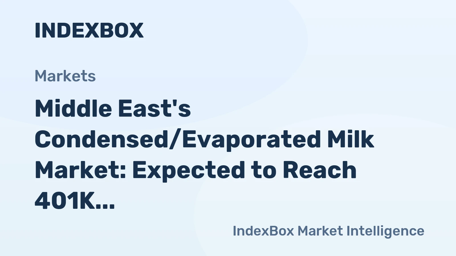 Middle East's Condensed/Evaporated Milk Market: Expected to Reach 401K tons and $964M by 2035