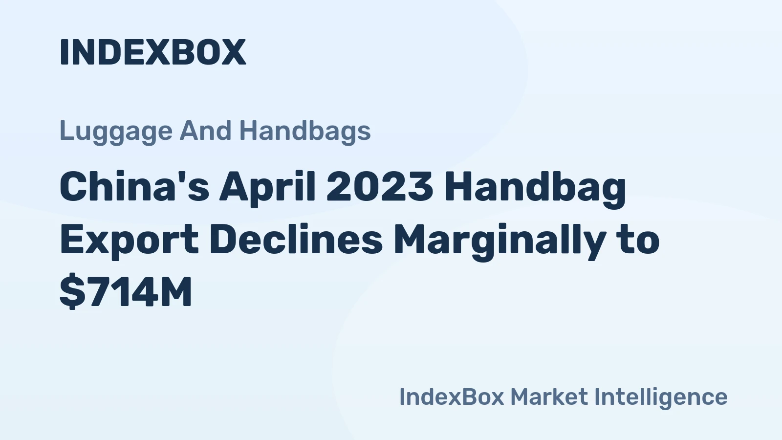 China's April 2023 Handbag Export Declines Marginally to $714M