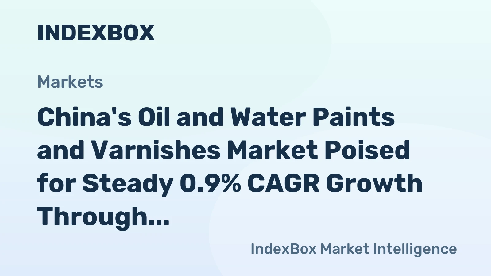 China's Oil and Water Paints and Varnishes Market Poised for Steady 0.9% CAGR Growth Through 2035