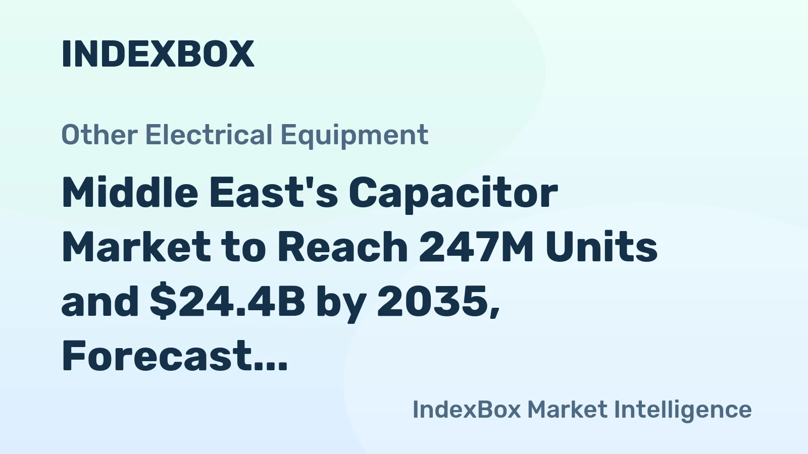 Middle East's Capacitor Market to Reach 247M Units and $24.4B by 2035, Forecast Shows Slight Increase