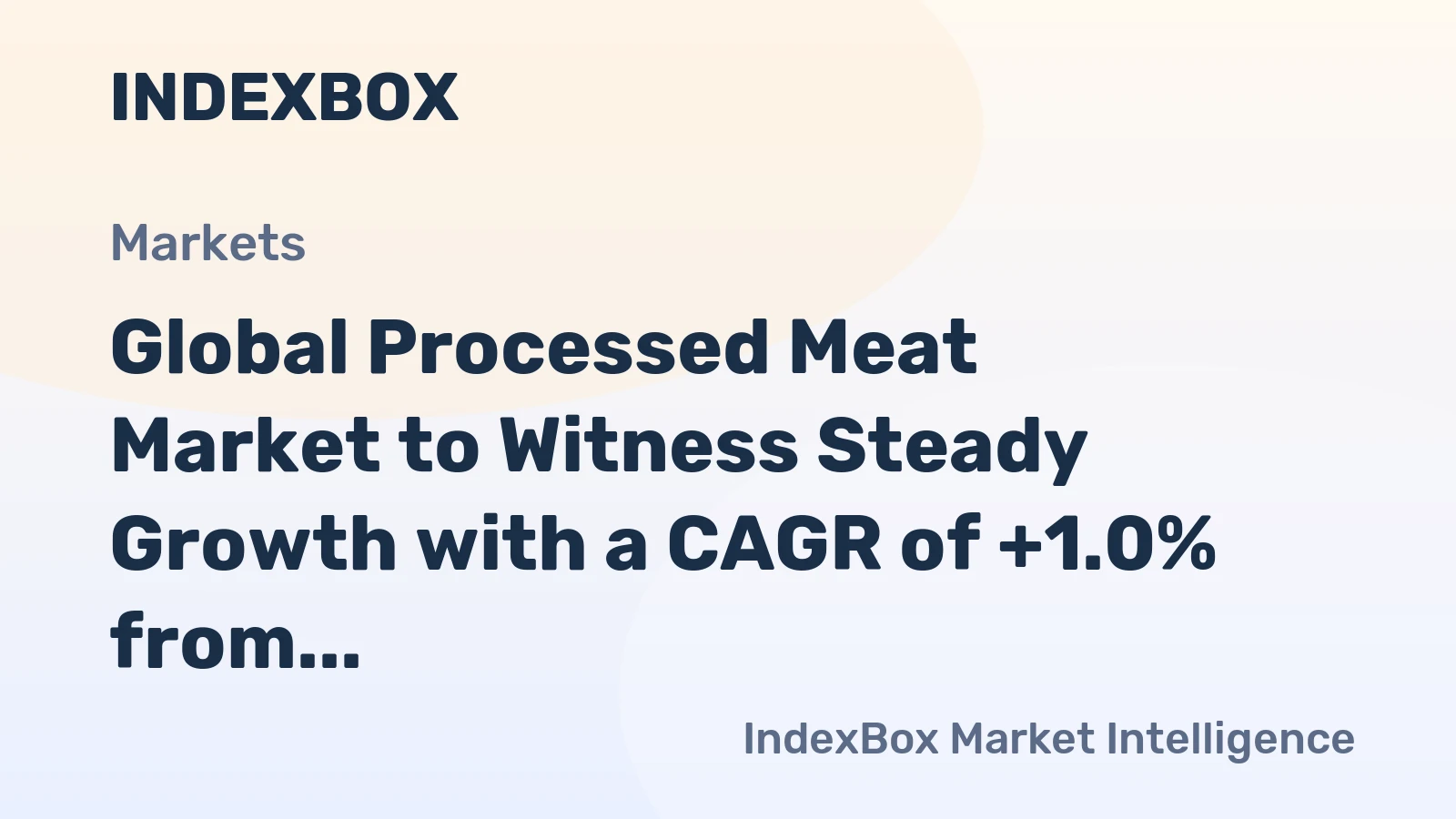 Global Processed Meat Market to Witness Steady Growth with a CAGR of +1.0% from 2024 to 2035, Reaching $1,123.1B