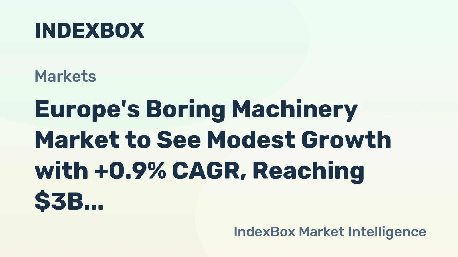 Europe's Boring Machinery Market to See Modest Growth with +0.9% CAGR, Reaching $3B by 2035