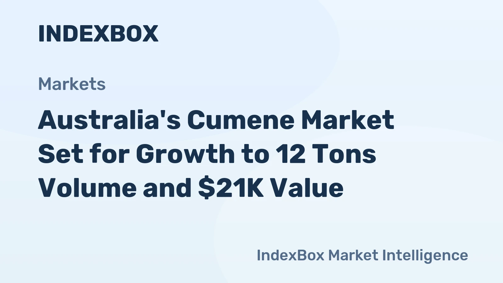 Australia's Cumene Market Set for Growth to 12 Tons Volume and $21K Value