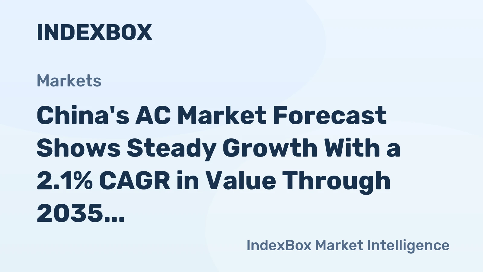 China's AC Market Forecast Shows Steady Growth With a 2.1% CAGR in Value Through 2035