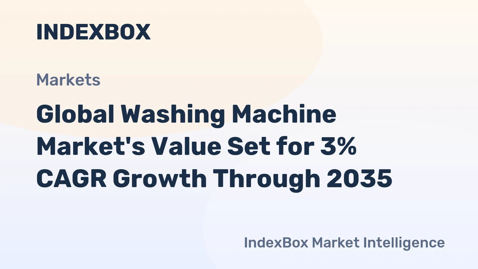 Global Washing Machine Market's Value Set for 3% CAGR Growth Through 2035