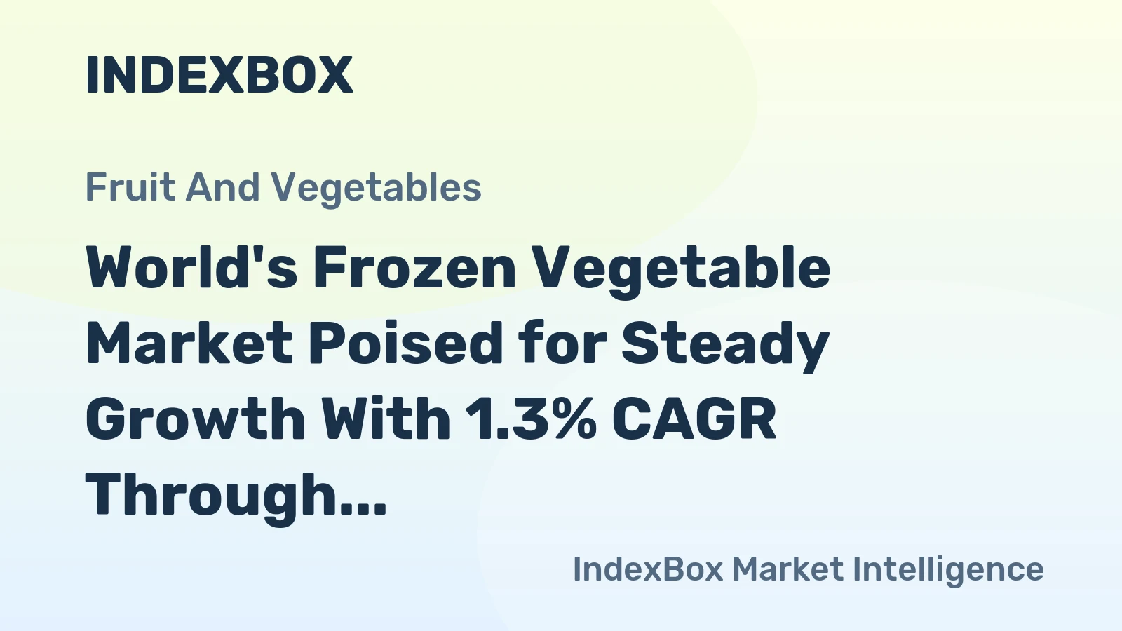 World's Frozen Vegetable Market Poised for Steady Growth With 1.3% CAGR Through 2035