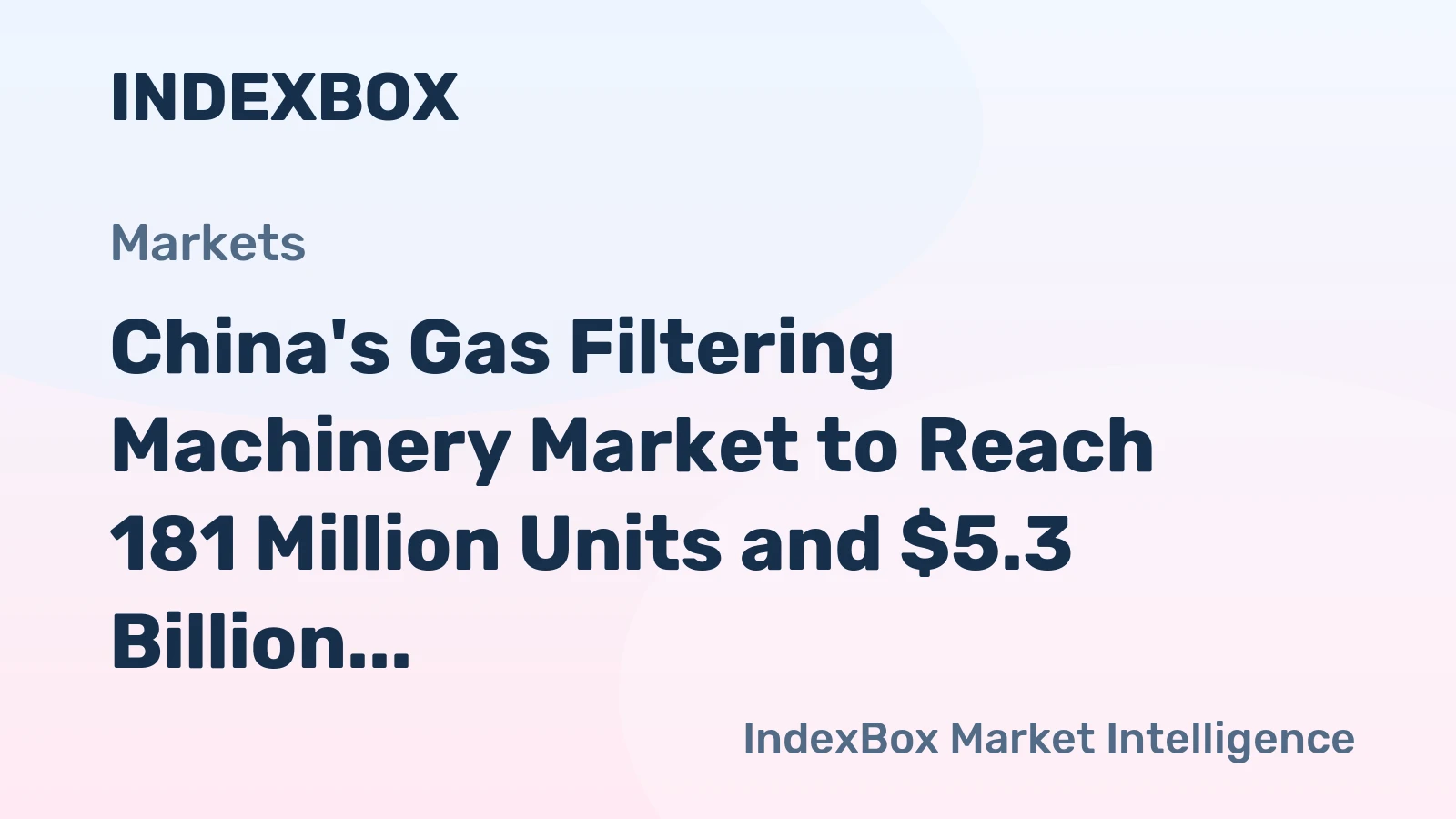 China's Gas Filtering Machinery Market to Reach 181 Million Units and $5.3 Billion by 2035