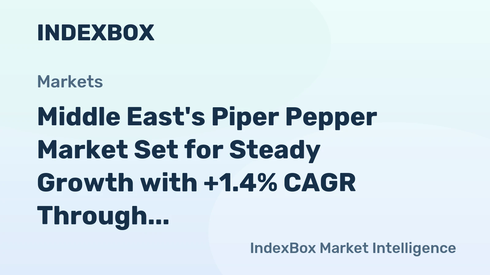 Middle East's Piper Pepper Market Set for Steady Growth with +1.4% CAGR Through 2035