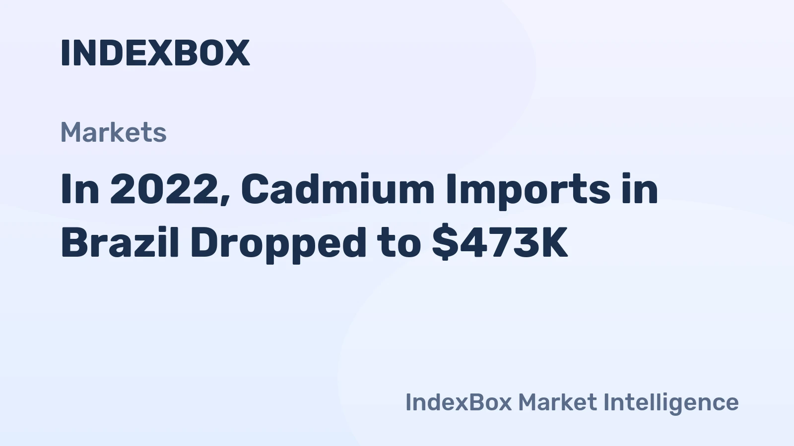 In 2022, Cadmium Imports in Brazil Dropped to $473K