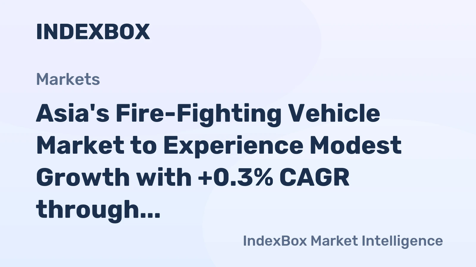 Asia's Fire-Fighting Vehicle Market to Experience Modest Growth with +0.3% CAGR through 2035