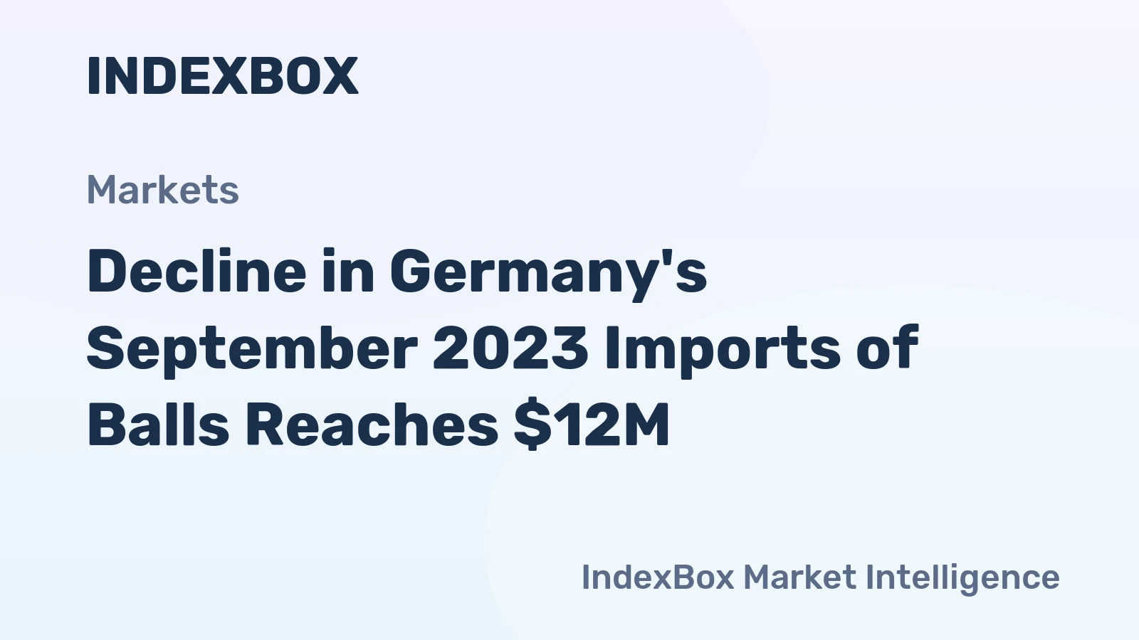 Decline in Germany's September 2023 Imports of Balls Reaches $12M
