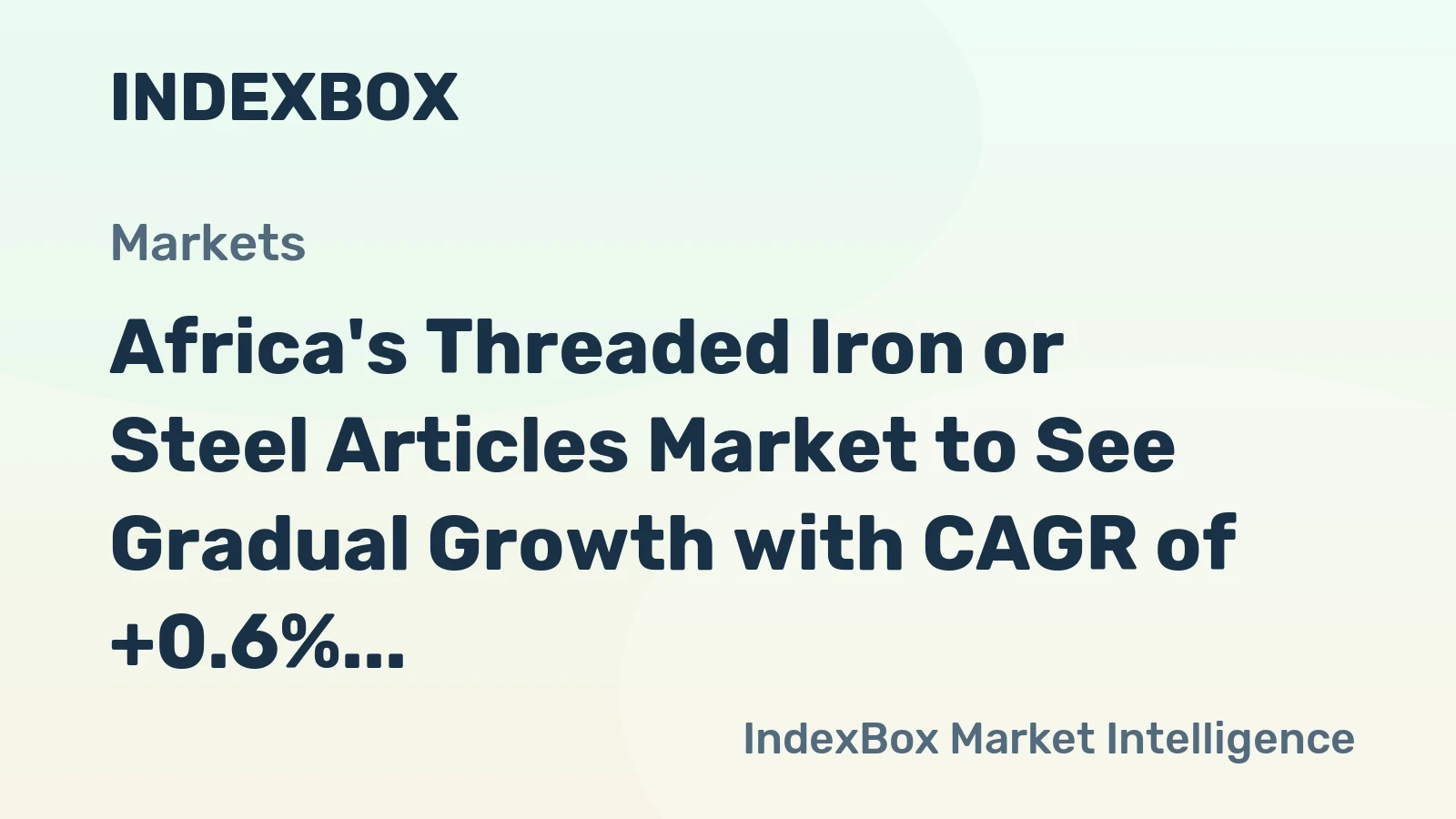 Africa's Threaded Iron or Steel Articles Market to See Gradual Growth with CAGR of +0.6% Through 2035