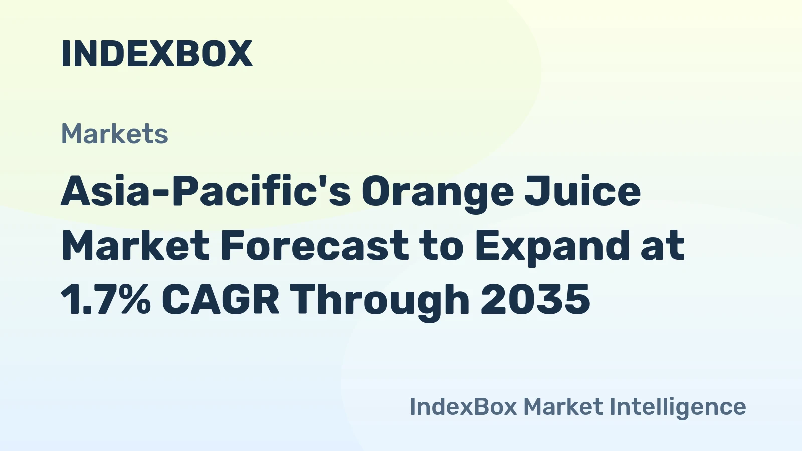 Asia-Pacific's Orange Juice Market Forecast to Expand at 1.7% CAGR Through 2035