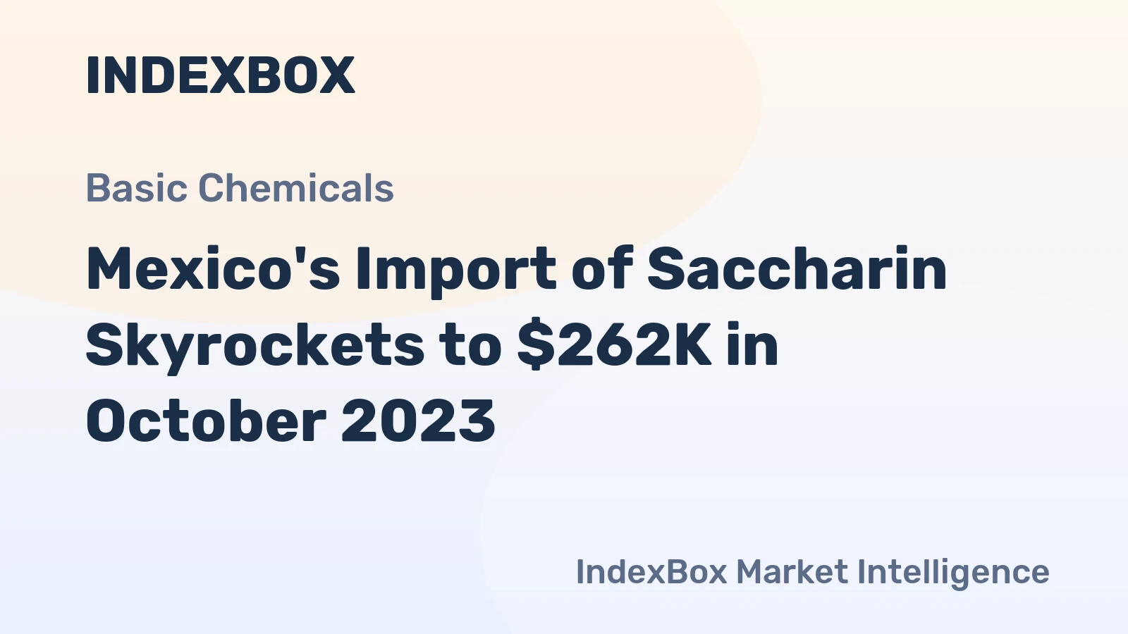 Mexico's Import of Saccharin Skyrockets to $262K in October 2023