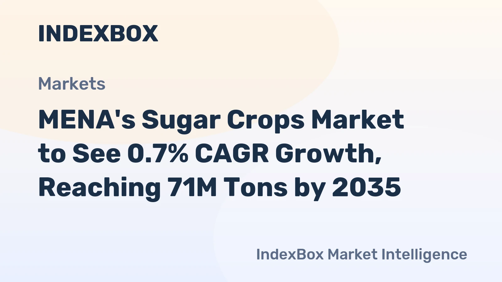 MENA's Sugar Crops Market to See 0.7% CAGR Growth, Reaching 71M Tons by 2035