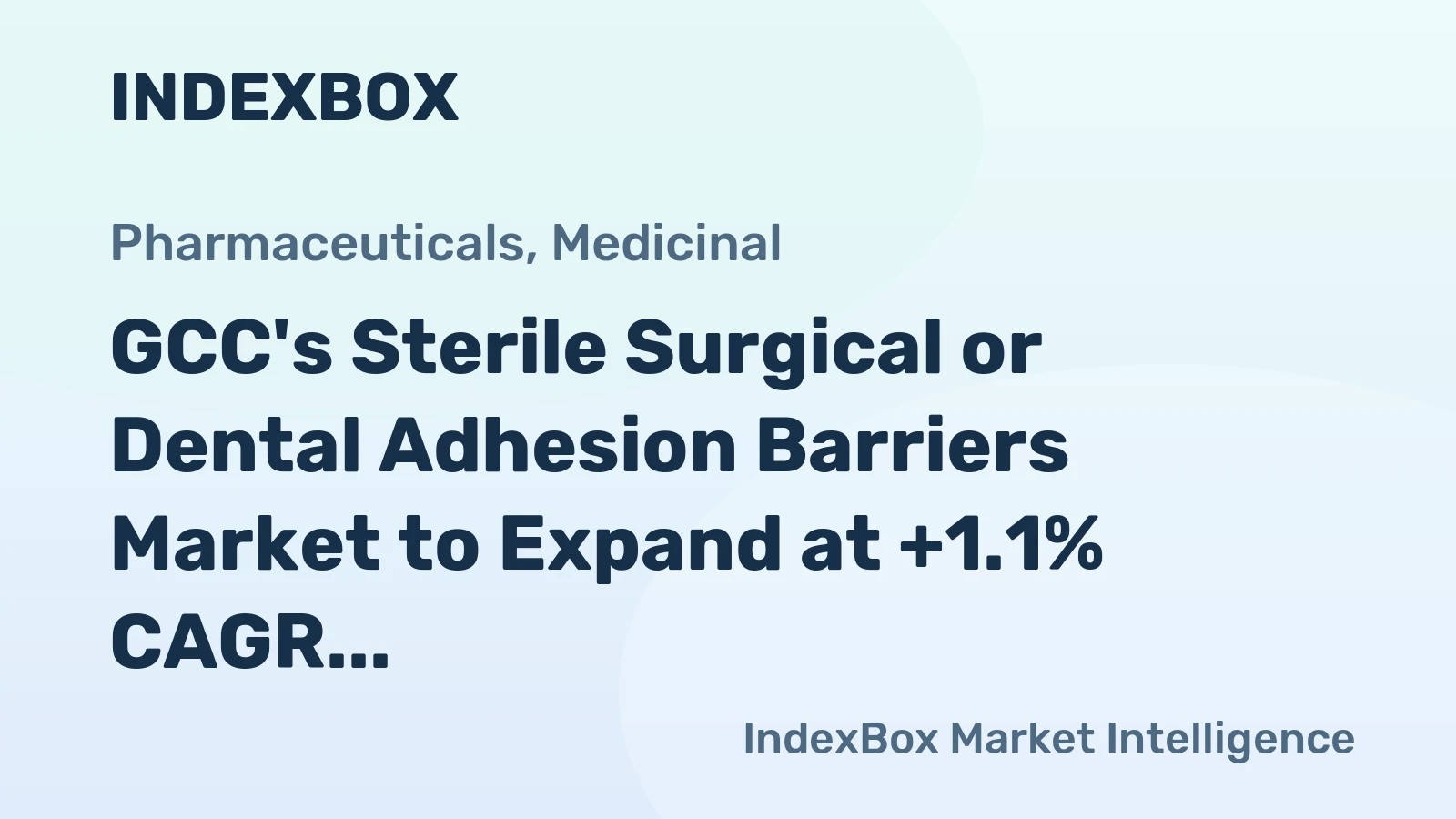 GCC's Sterile Surgical or Dental Adhesion Barriers Market to Expand at +1.1% CAGR, Reaching $252M by 2035