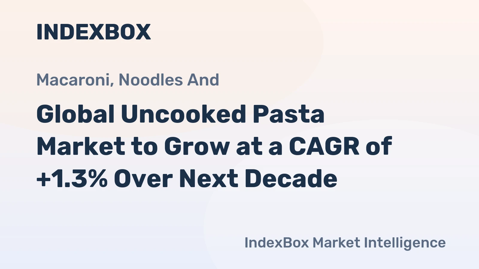 Global Uncooked Pasta Market to Grow at a CAGR of +1.3% Over Next Decade