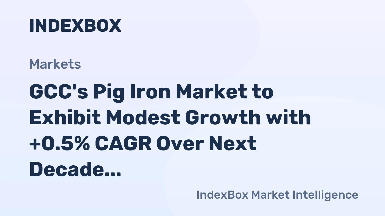 GCC's Pig Iron Market to Exhibit Modest Growth with +0.5% CAGR Over Next Decade