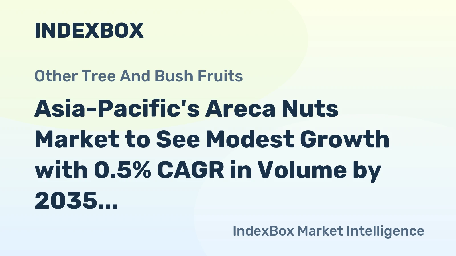 Asia-Pacific's Areca Nuts Market to See Modest Growth with 0.5% CAGR in Volume by 2035