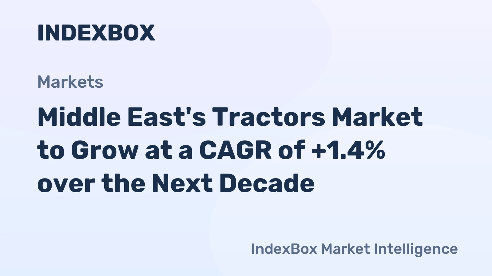 Middle East's Tractors Market to Grow at a CAGR of +1.4% over the Next Decade