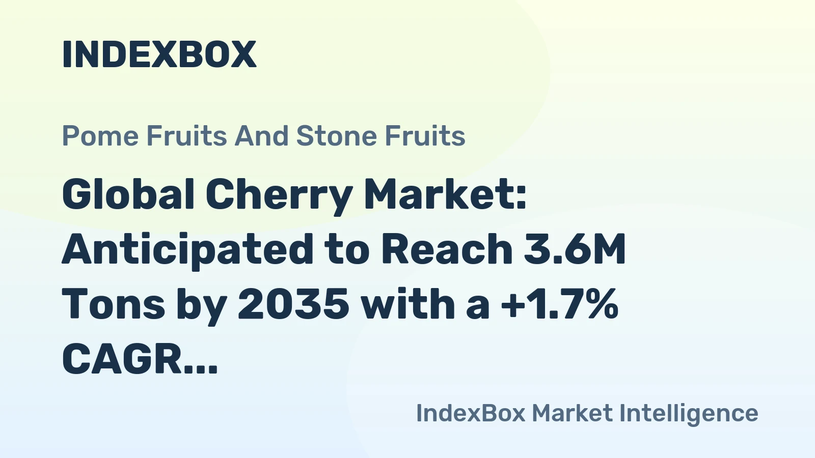 Global Cherry Market: Anticipated to Reach 3.6M Tons by 2035 with a +1.7% CAGR