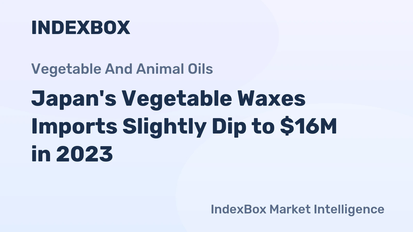 Japan's Vegetable Waxes Imports Slightly Dip to $16M in 2023