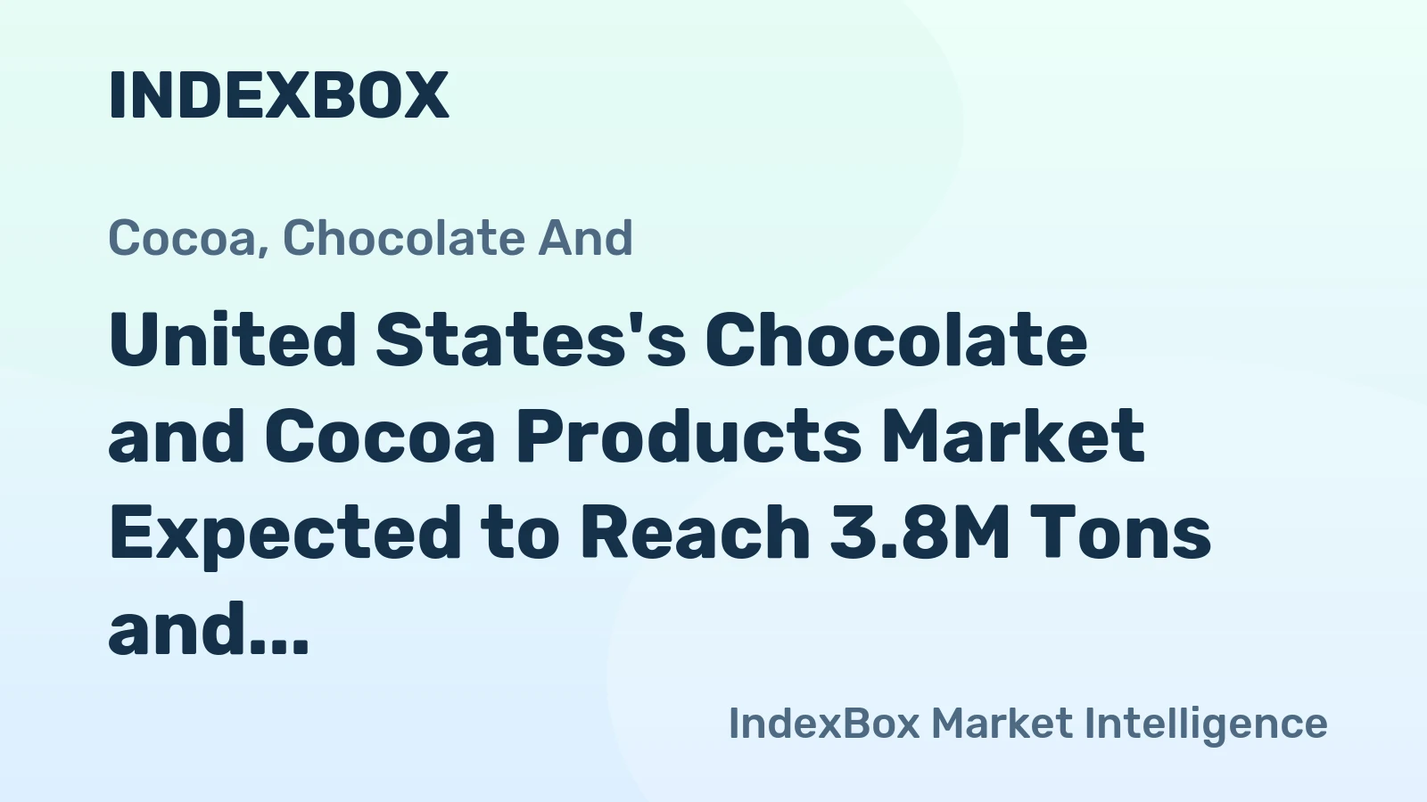 United States's Chocolate and Cocoa Products Market Expected to Reach 3.8M Tons and $21.9B by 2035