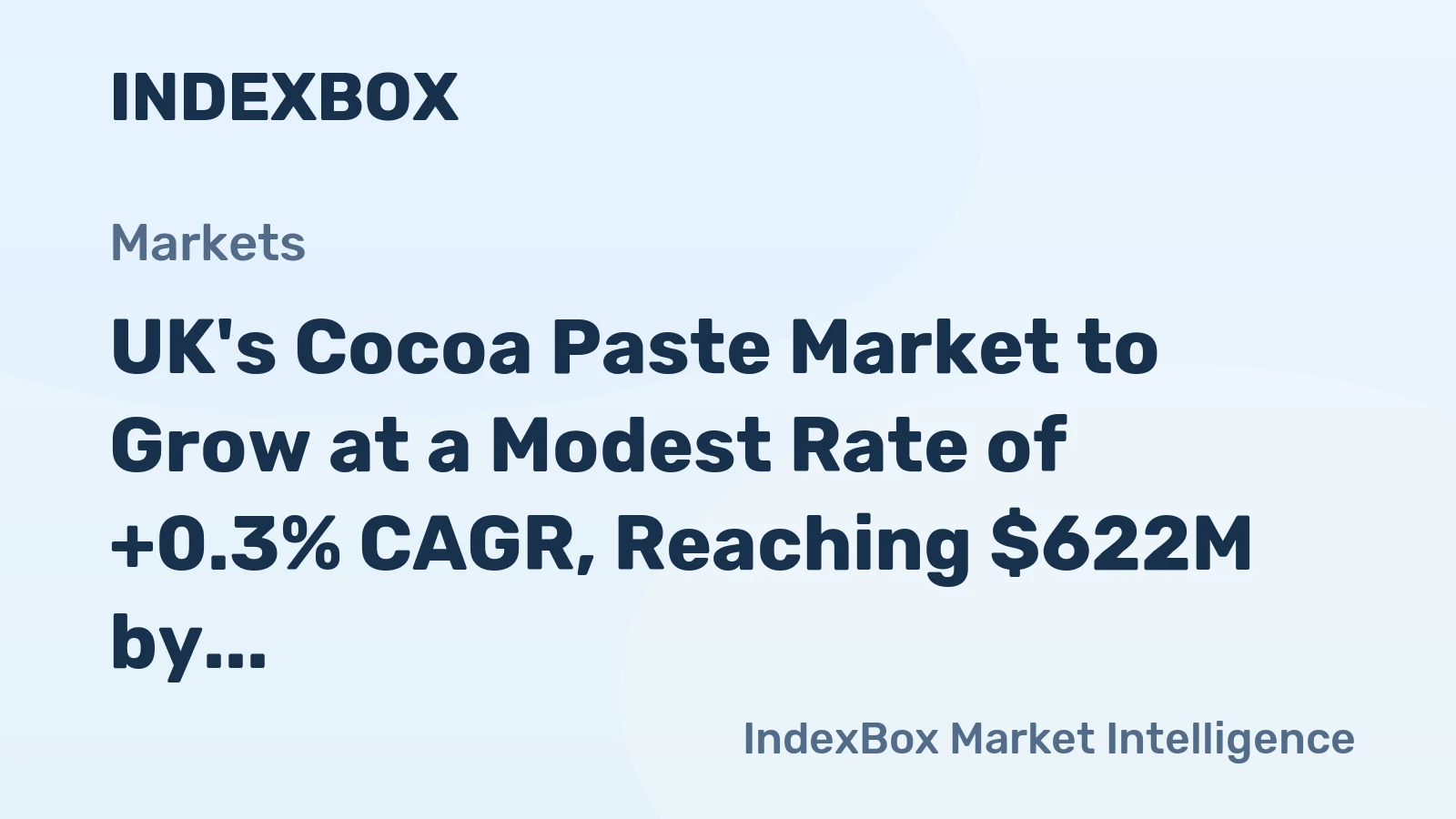 UK's Cocoa Paste Market to Grow at a Modest Rate of +0.3% CAGR, Reaching $622M by 2035