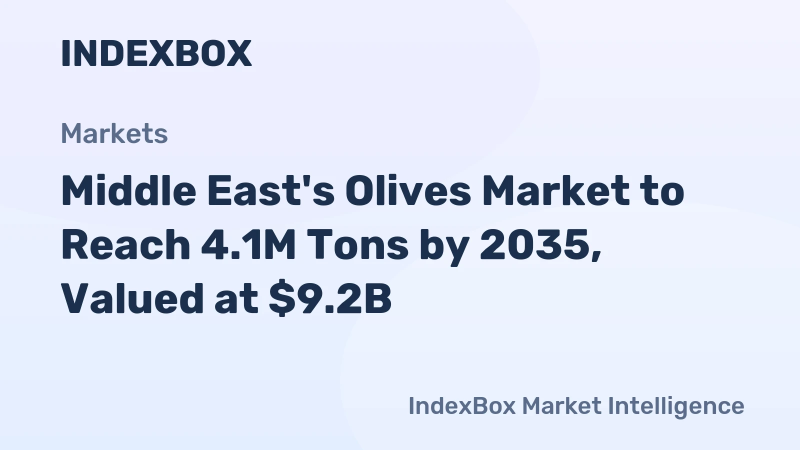 Middle East's Olives Market to Reach 4.1M Tons by 2035, Valued at $9.2B
