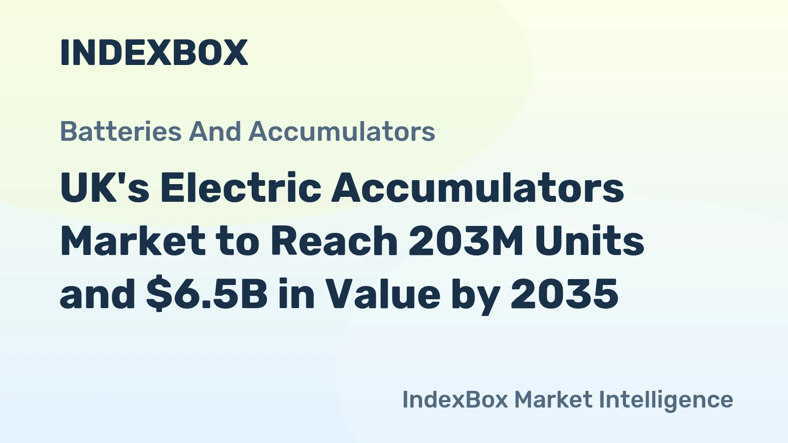 UK's Electric Accumulators Market to Reach 203M Units and $6.5B in Value by 2035