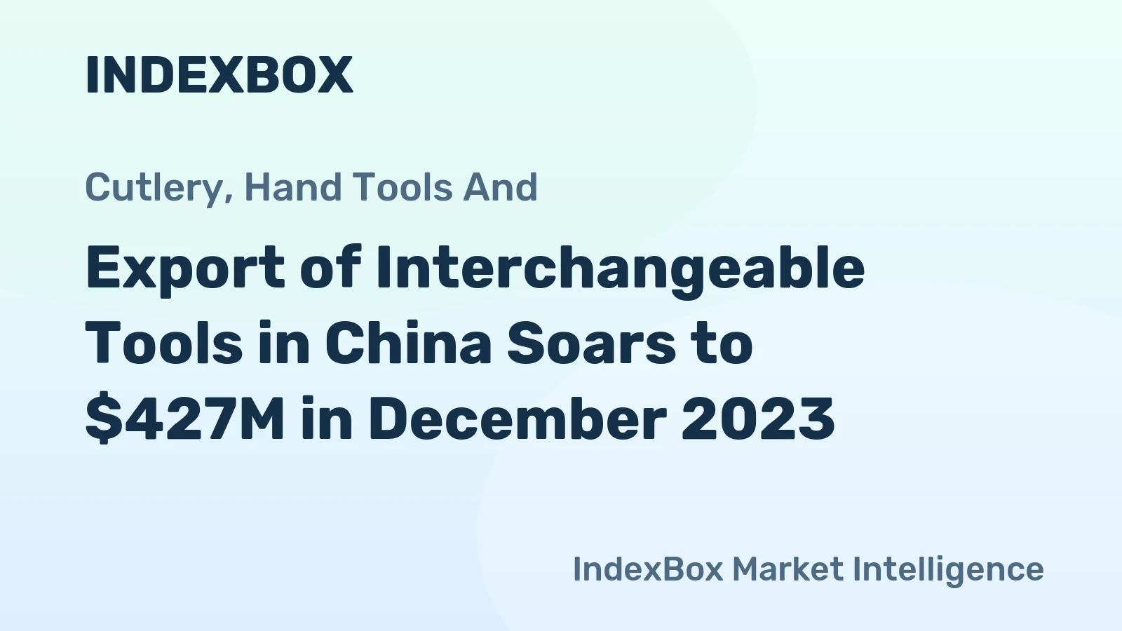 Export of Interchangeable Tools in China Soars to $427M in December 2023