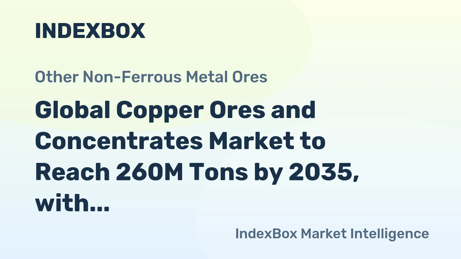 Global Copper Ores and Concentrates Market to Reach 260M Tons by 2035, with CAGR of +2.1%