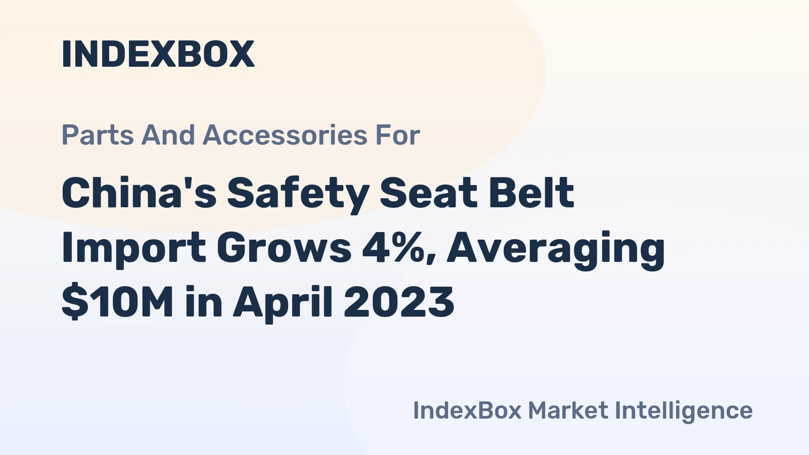 China's Safety Seat Belt Import Grows 4%, Averaging $10M in April 2023