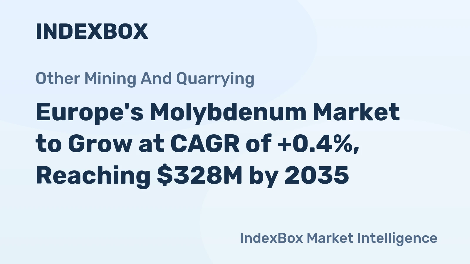 Europe's Molybdenum Market to Grow at CAGR of +0.4%, Reaching $328M by 2035