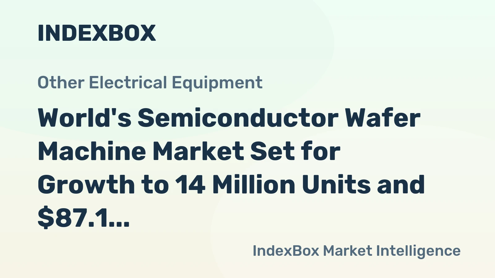 World's Semiconductor Wafer Machine Market Set for Growth to 14 Million Units and $87.1 Billion by 2035