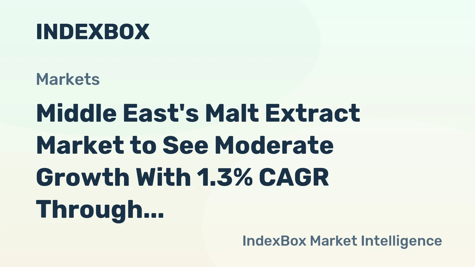 Middle East's Malt Extract Market to See Moderate Growth With 1.3% CAGR Through 2035