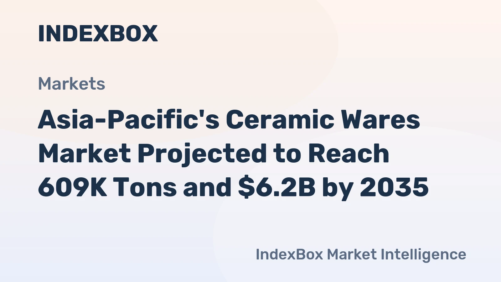 Asia-Pacific's Ceramic Wares Market Projected to Reach 609K Tons and $6.2B by 2035