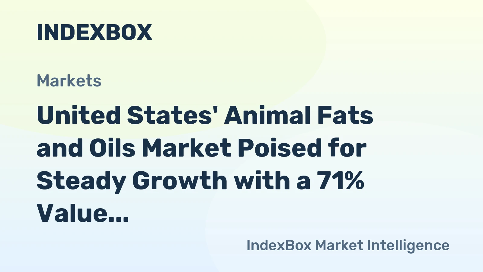United States' Animal Fats and Oils Market Poised for Steady Growth with a 71% Value CAGR Through 2035