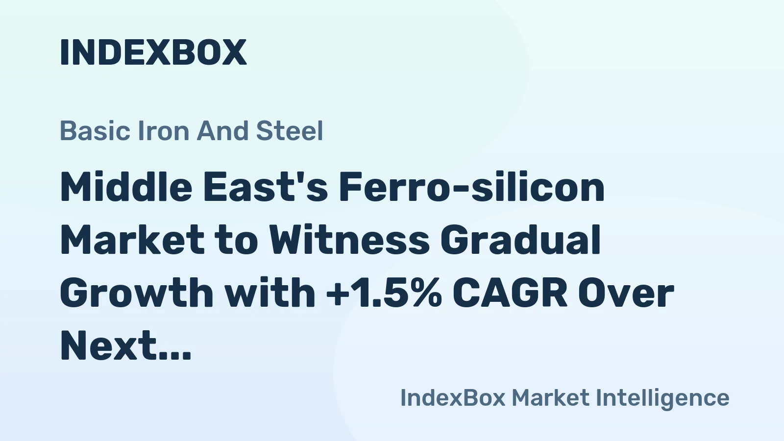 Middle East's Ferro-silicon Market to Witness Gradual Growth with +1.5% CAGR Over Next Decade