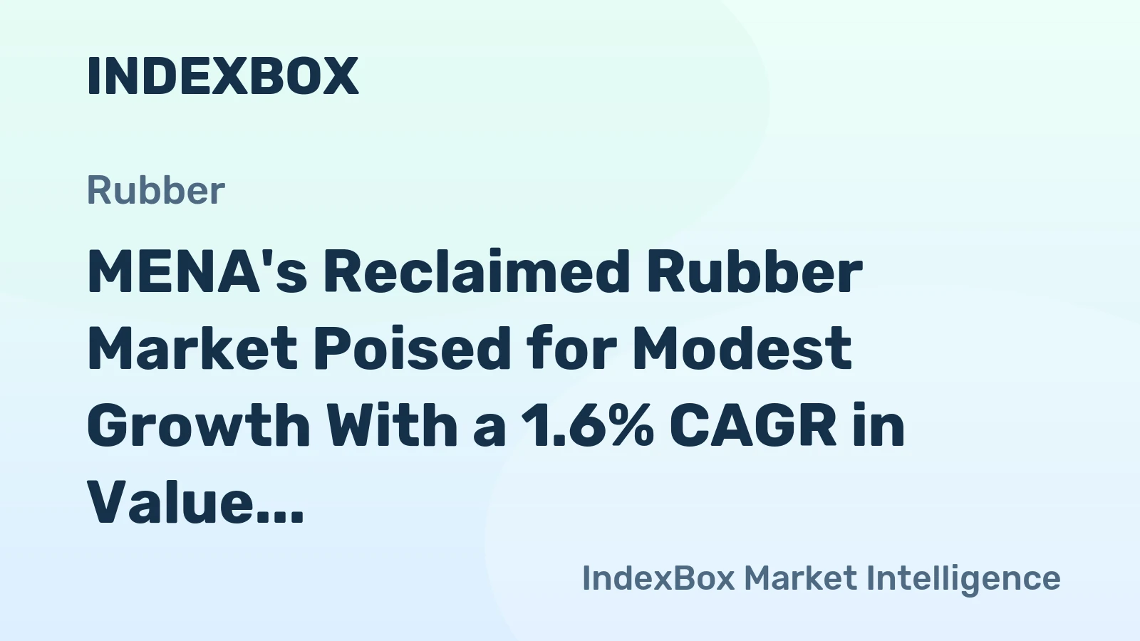 MENA's Reclaimed Rubber Market Poised for Modest Growth With a 1.6% CAGR in Value Through 2035