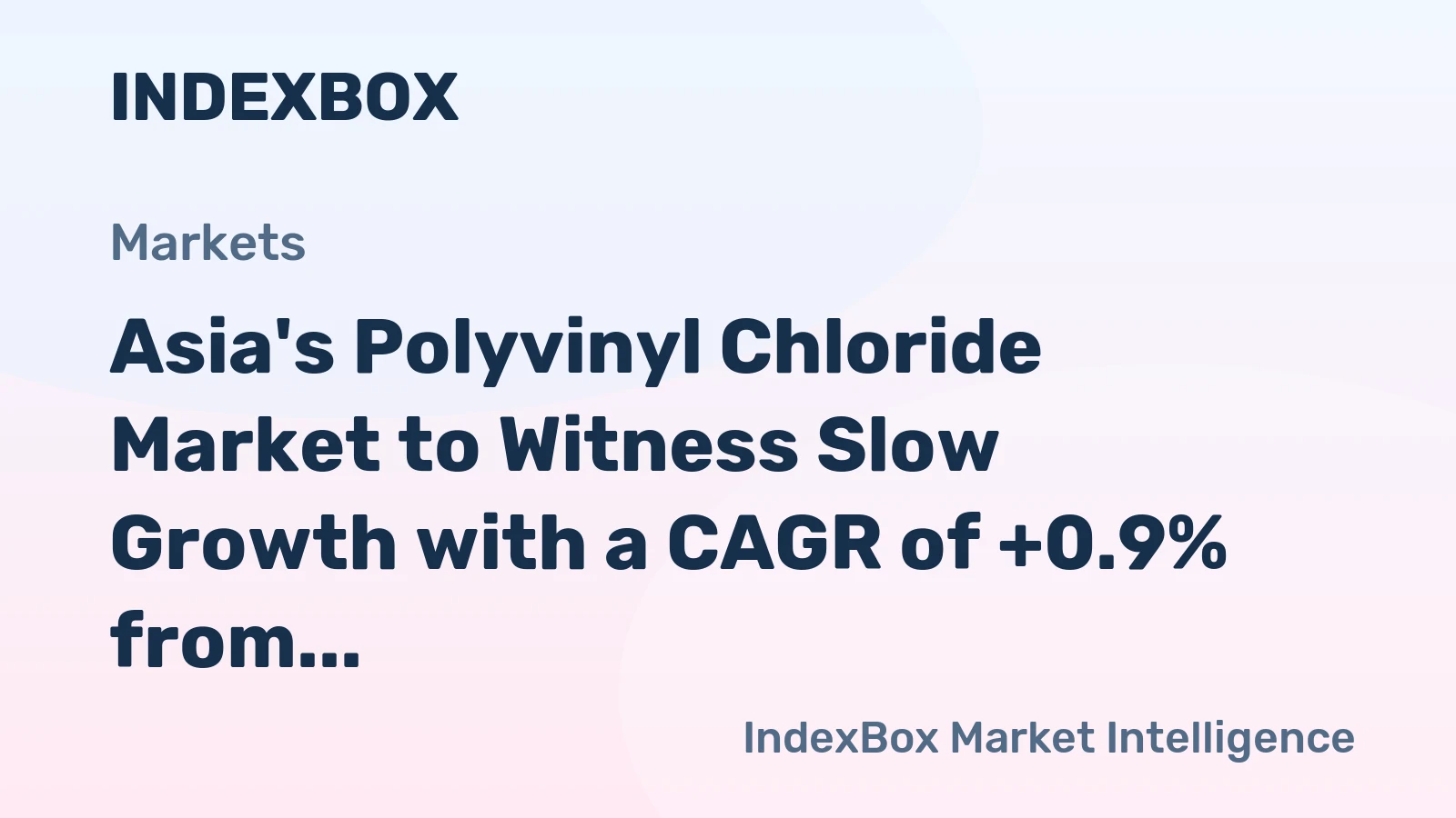 Asia's Polyvinyl Chloride Market to Witness Slow Growth with a CAGR of +0.9% from 2024-2035, Reaching $34.8B by 2035