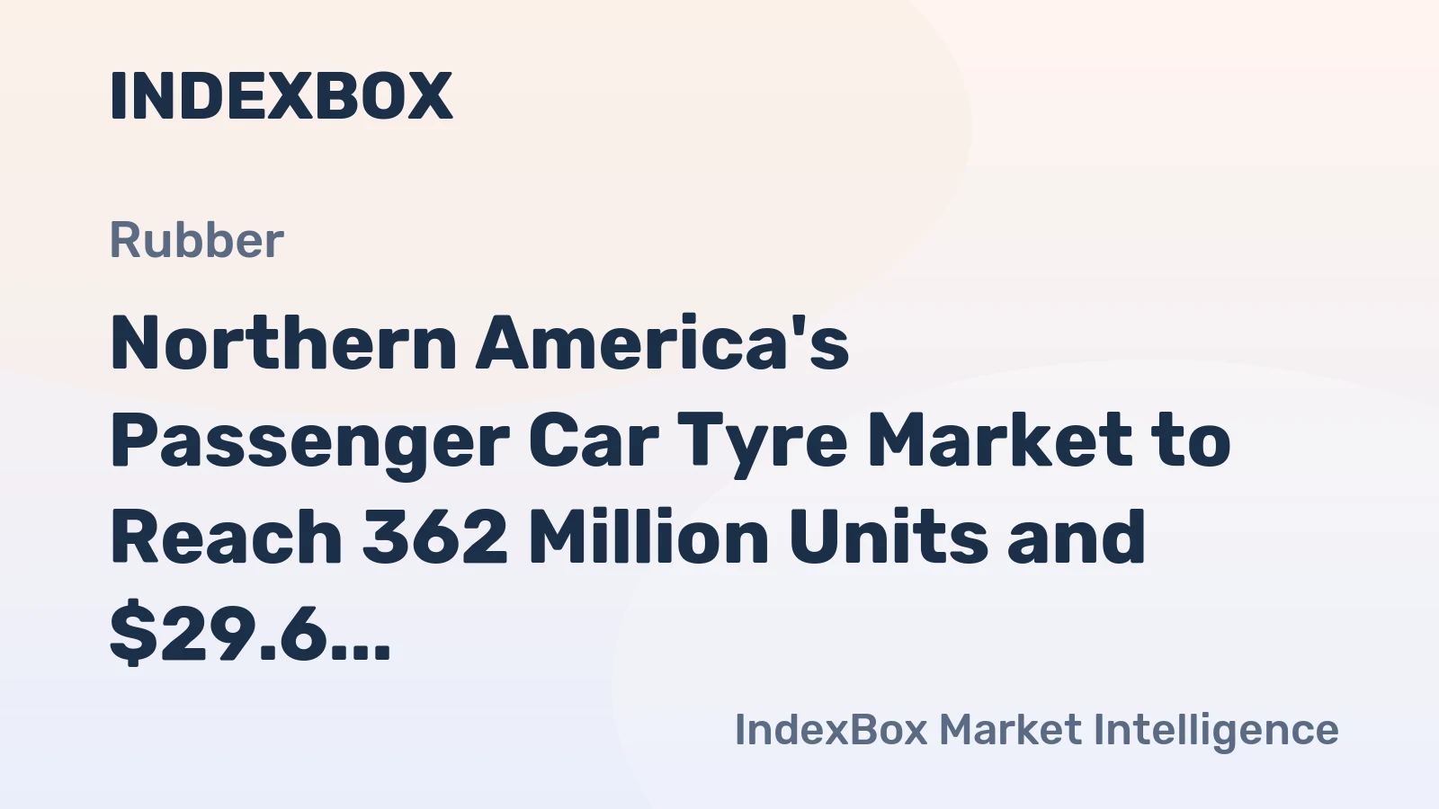 Northern America's Passenger Car Tyre Market to Reach 362 Million Units and $29.6 Billion