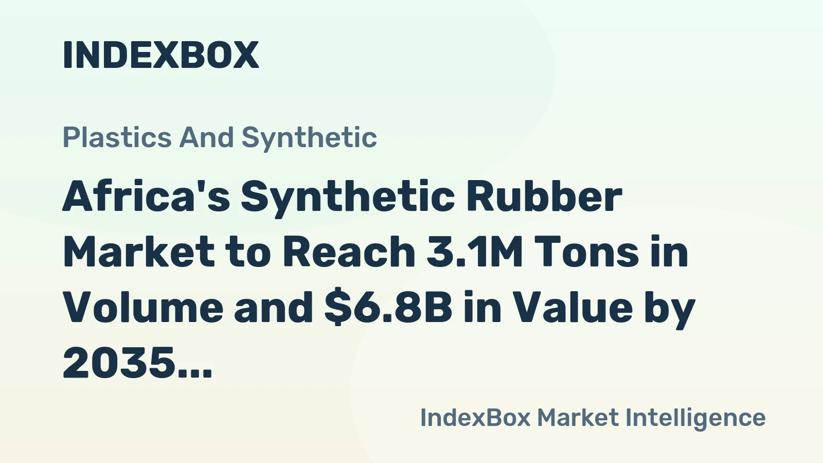 Africa's Synthetic Rubber Market to Reach 3.1M Tons in Volume and $6.8B in Value by 2035, Driven by Increasing Demand