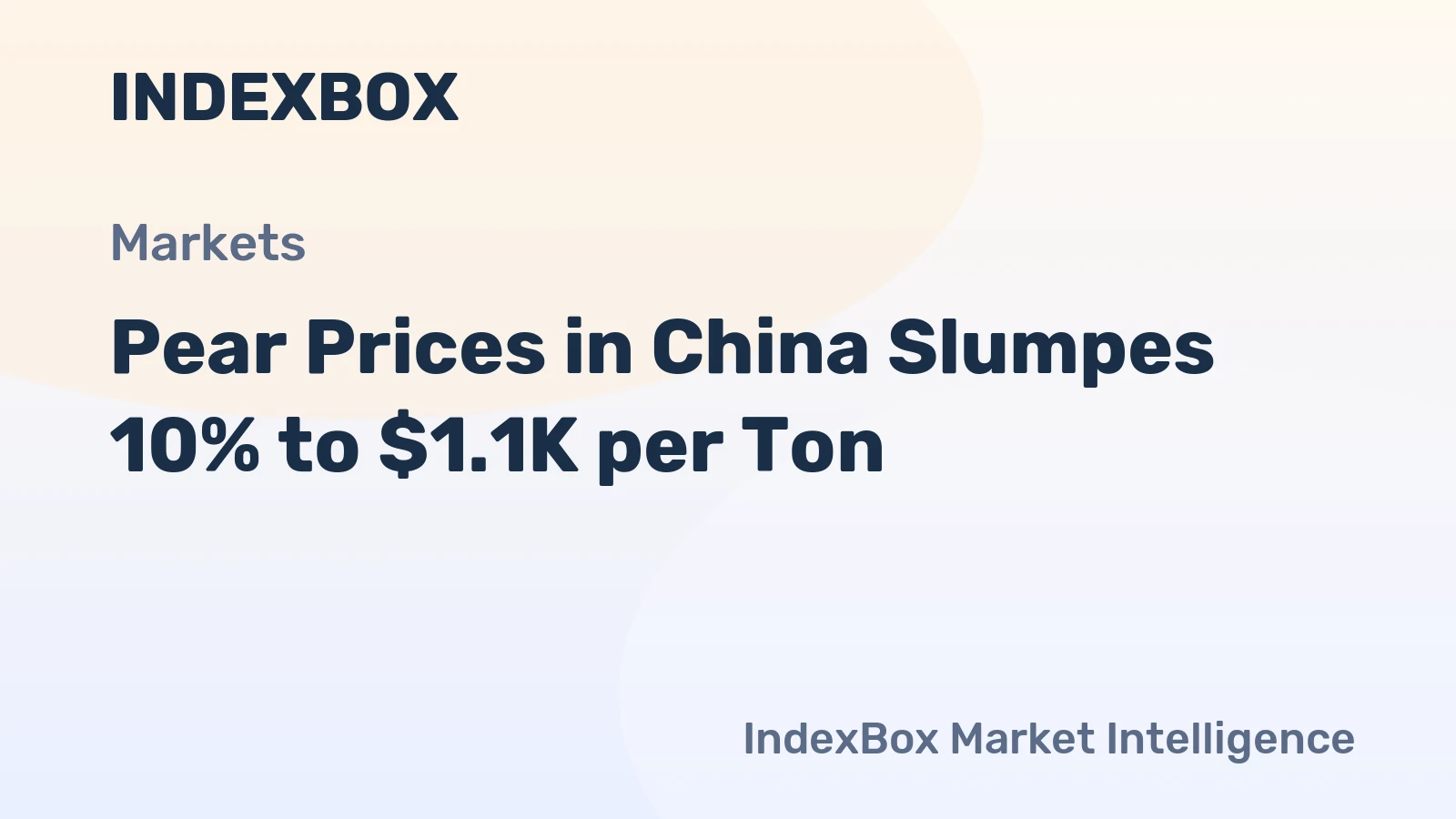 Pear Prices in China Slumpes 10% to $1.1K per Ton