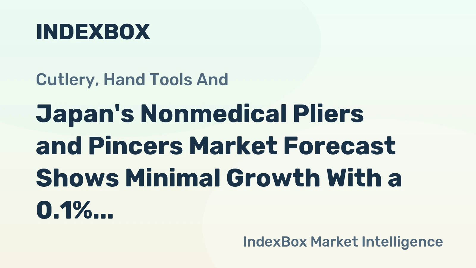Japan's Nonmedical Pliers and Pincers Market Forecast Shows Minimal Growth With a 0.1% Volume CAGR