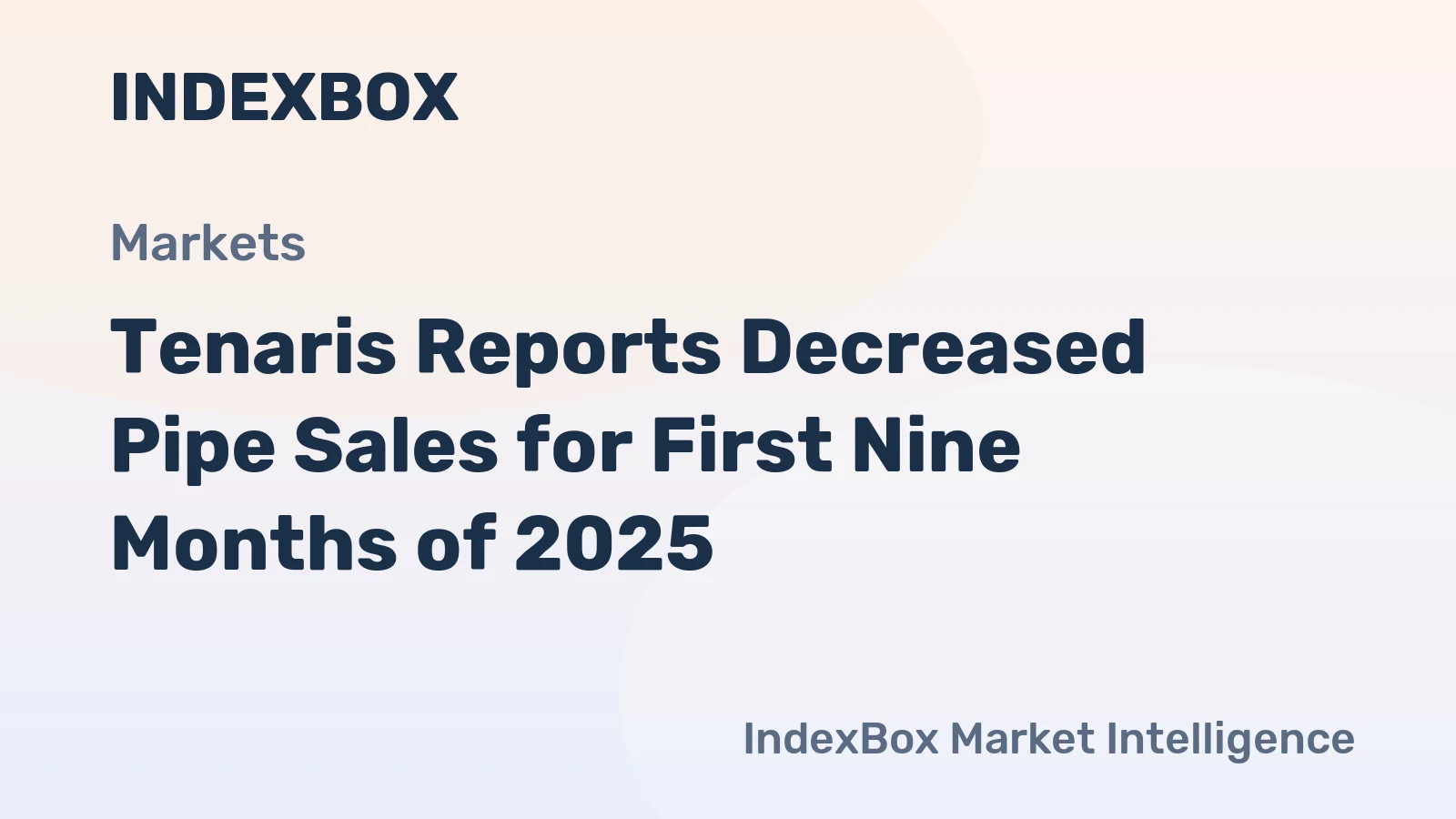 Tenaris Reports Decreased Pipe Sales for First Nine Months of 2025