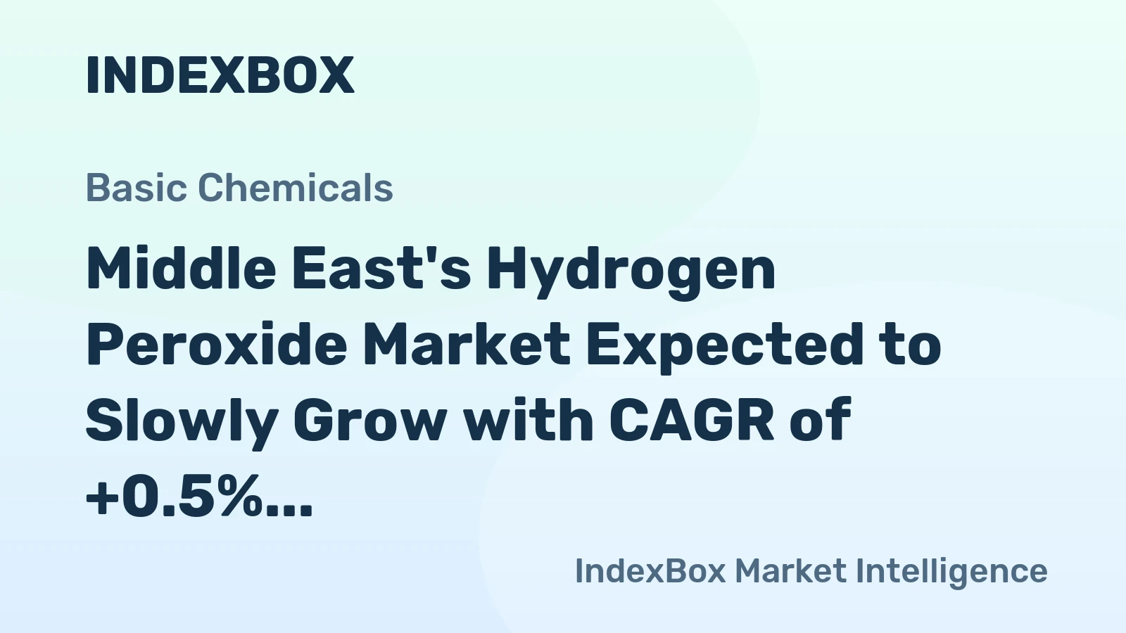 Middle East's Hydrogen Peroxide Market Expected to Slowly Grow with CAGR of +0.5% by 2035