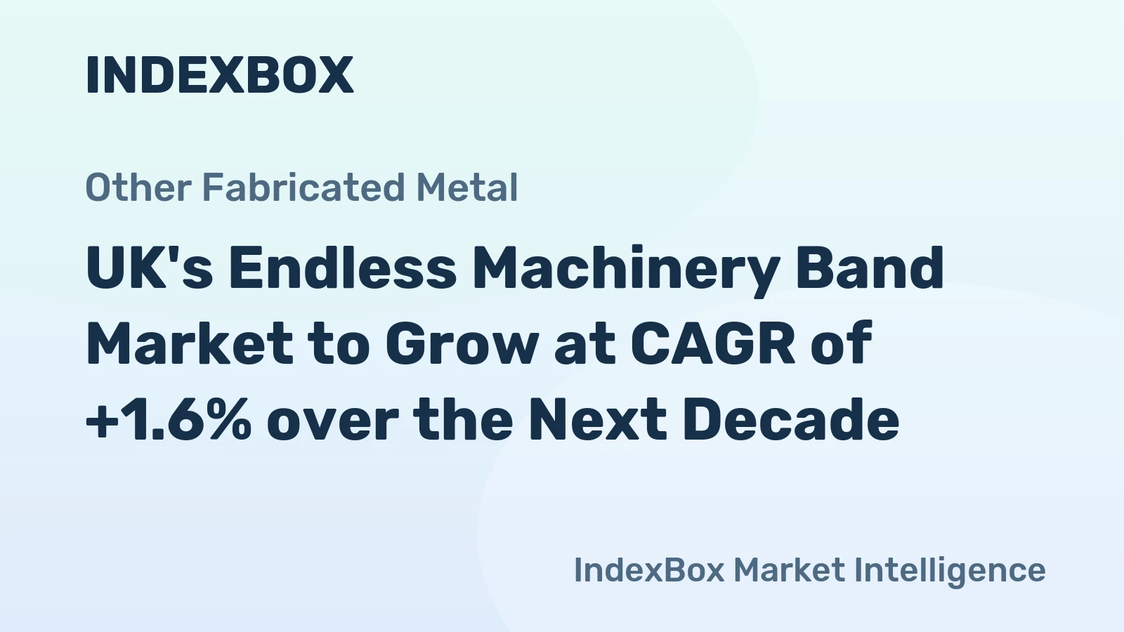 UK's Endless Machinery Band Market to Grow at CAGR of +1.6% over the Next Decade