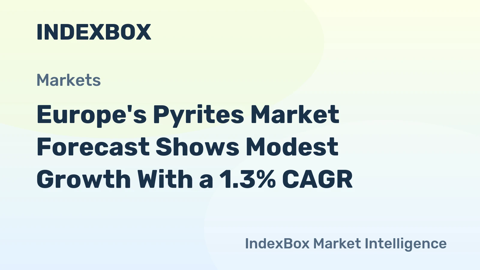 Europe's Pyrites Market Forecast Shows Modest Growth With a 1.3% CAGR